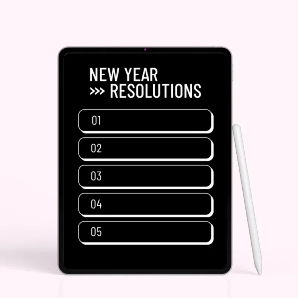 Bold Minimalist New Year’s Resolution Template - Riya's Blogs