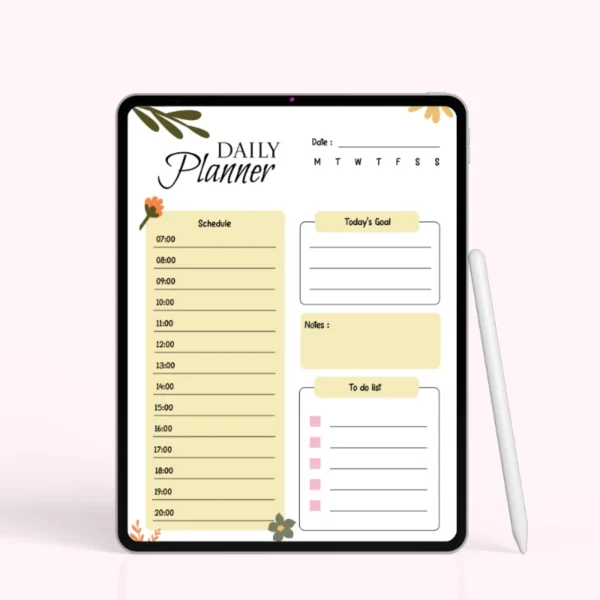 Elegant Floral Daily Planner - Riya's Blogs