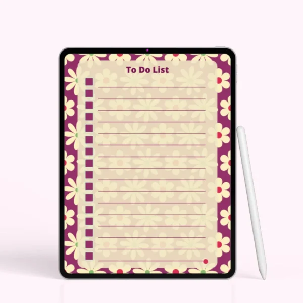 Floral Harmony Daily To-Do List - Riya's Blogs