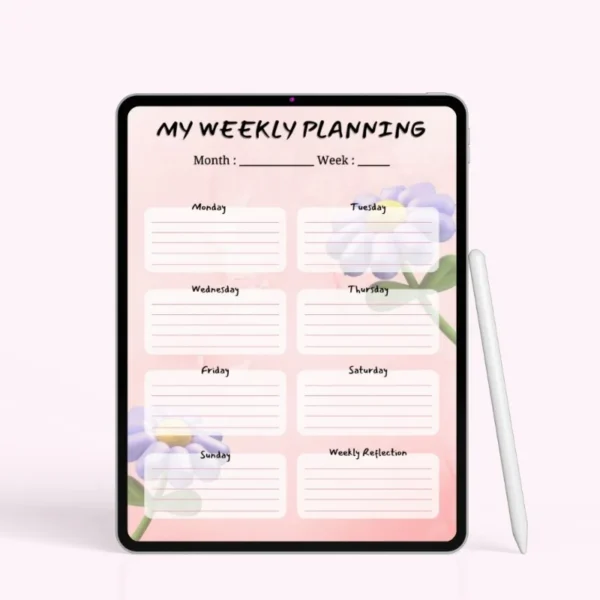 Floral Reflection Weekly Planner - Riya's Blogs