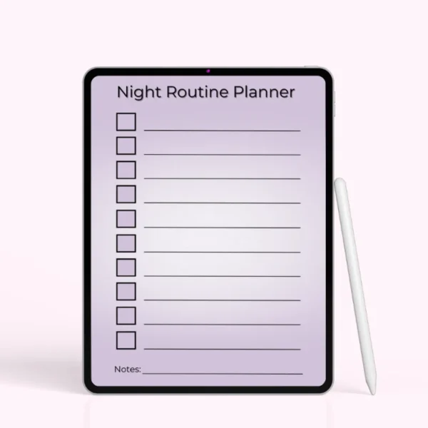 Lavender Mist Night Routine Planner - Riya's Blogs