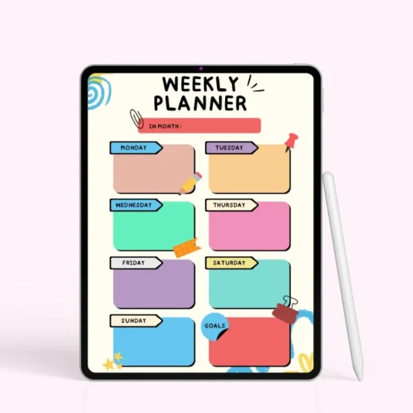 Playful Pins Weekly Planner - Riya's Blogs