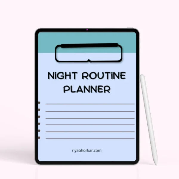 Soft Clipboard Night Routine Planner - Riya's Blogs