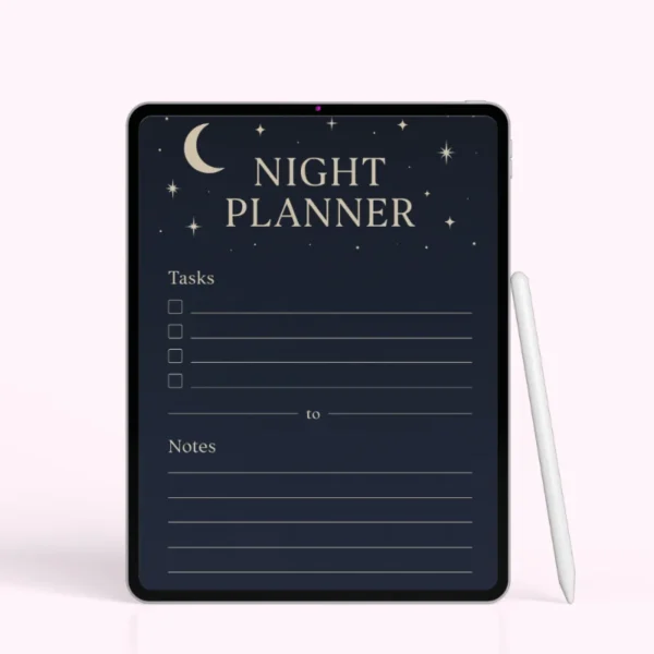 Midnight Navy Minimal Night Shift Planner - Riya's Blogs