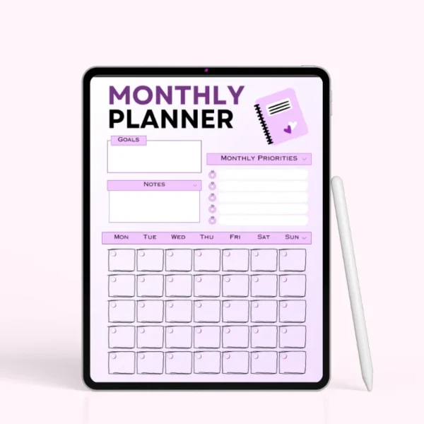 Purple Monthly Planner - Riya's Blogs