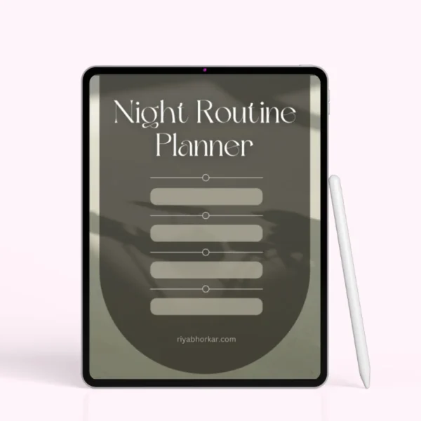 Shadow Calm Night Routine Planner - Riya's Blogs