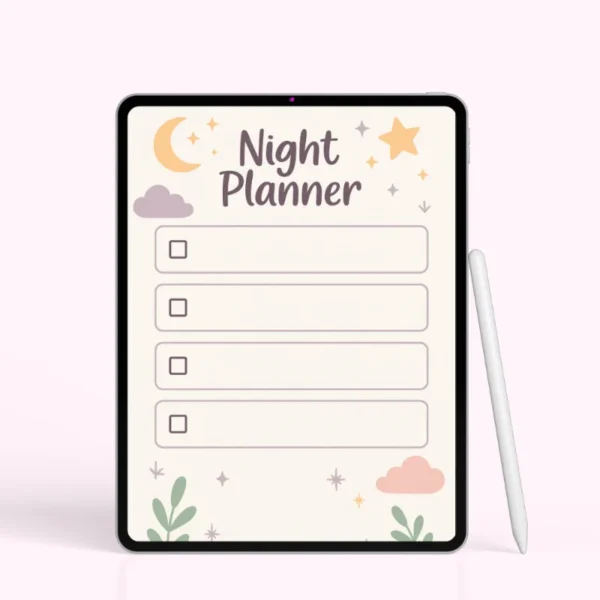 Soft Pastel Aesthetic Night Planner with Simple Checklists - Riya's Blogs